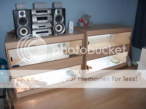 4 foot viv stack, 4 vivs high, 3 adult dragons, lots of equipment etc ...